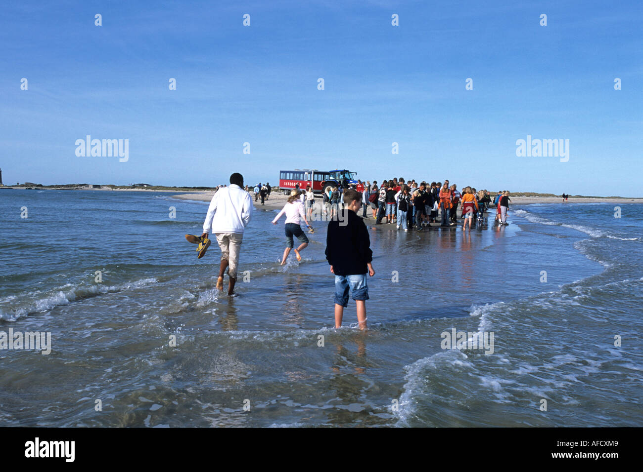 Grenen, the northmost tip of Jutland, where the North sea, Skagerrak ...