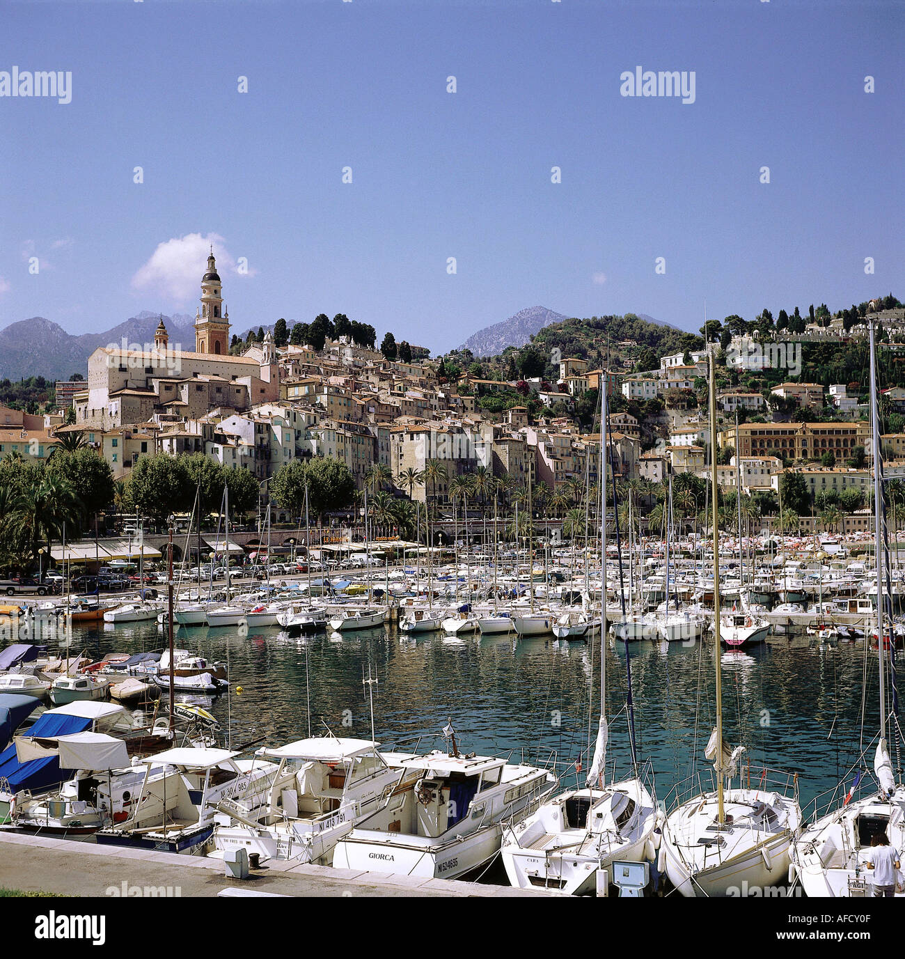 geography / travel, France, Menton, harbour, marina, Europe ...
