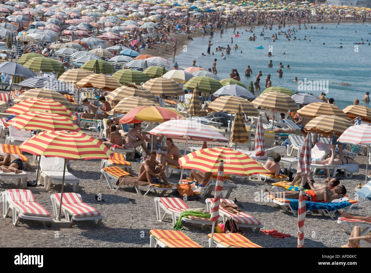 Beach Crowd, Rhodes Main Beach Rhodes, Greece Stock Photo - Alamy