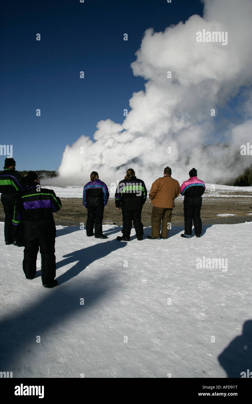 Old faithfull Yellowstone USA Stock Photo - Alamy