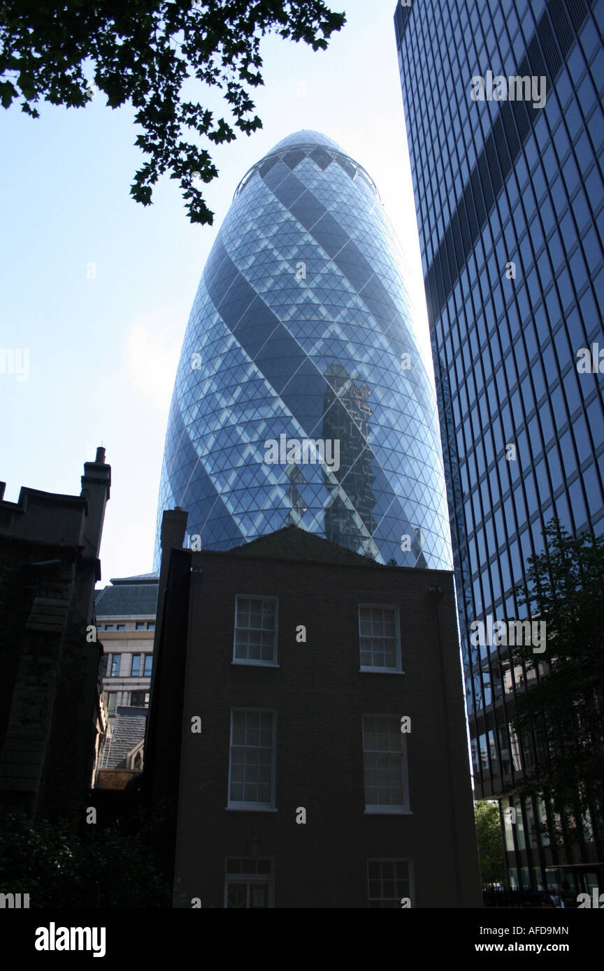 Gherkin and House Stock Photo - Alamy