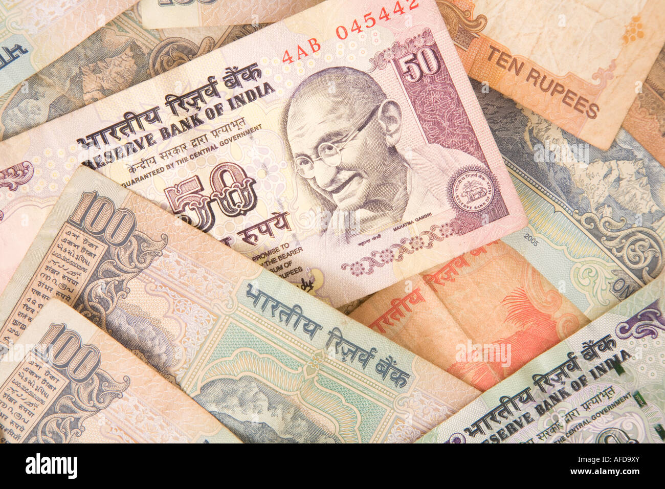 Indian rupee notes spread in a pattern Stock Photo - Alamy