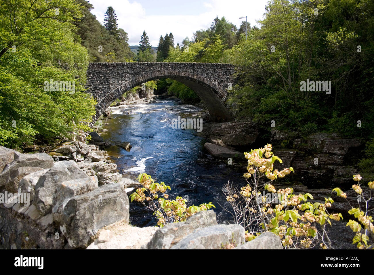 View from Telfords Bridge Invermoriston Stock Photo - Alamy
