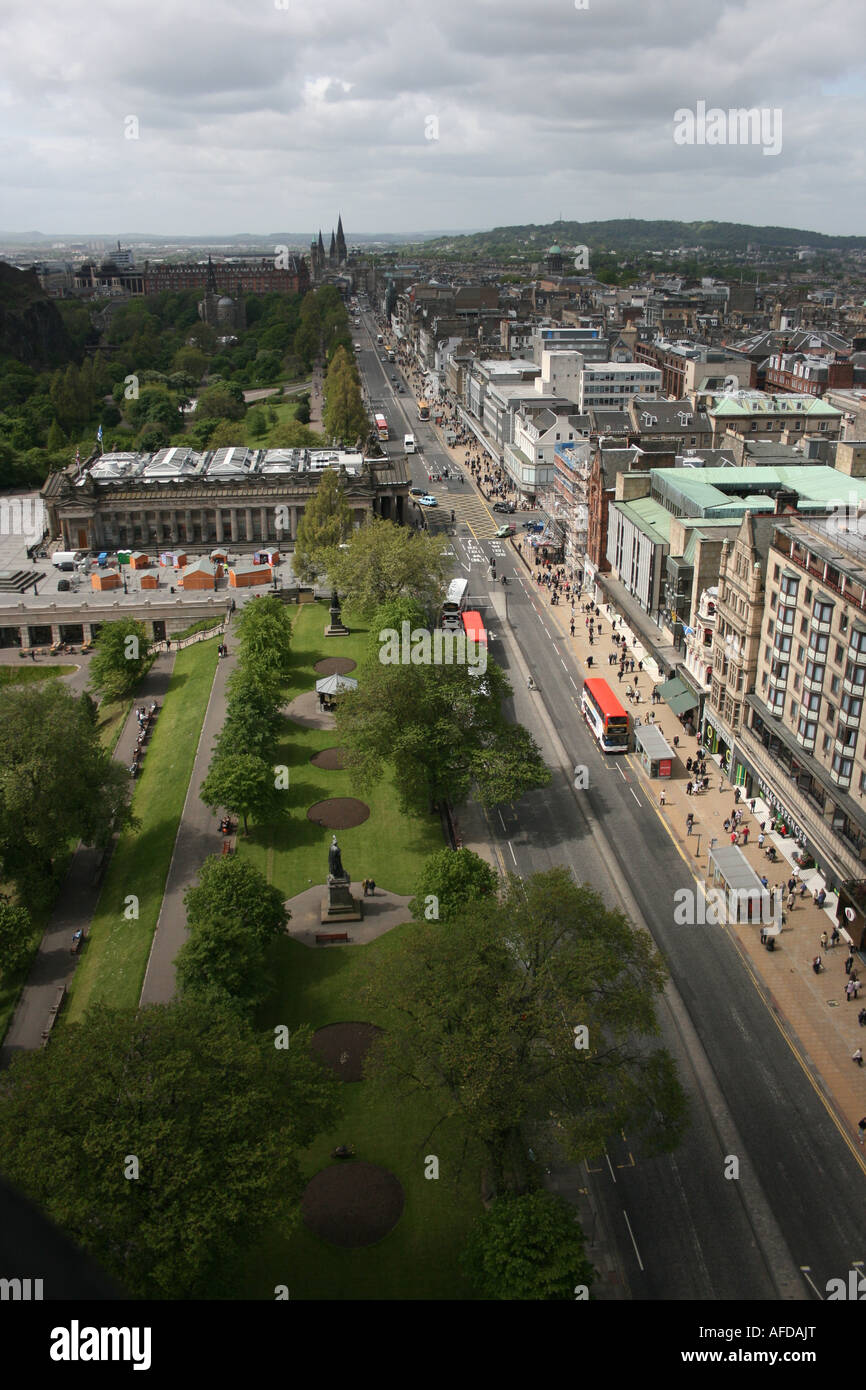 Princess Street from Scott Monument Stock Photo - Alamy