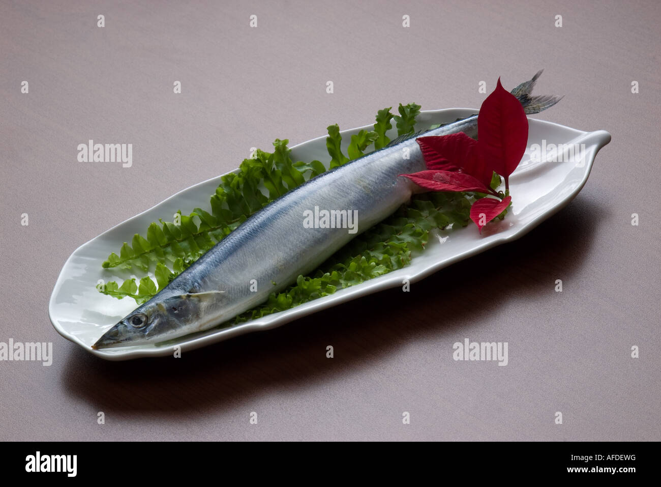 Japanese Food Grill BBQ Pacific Saury Fish Stock Photo - Alamy