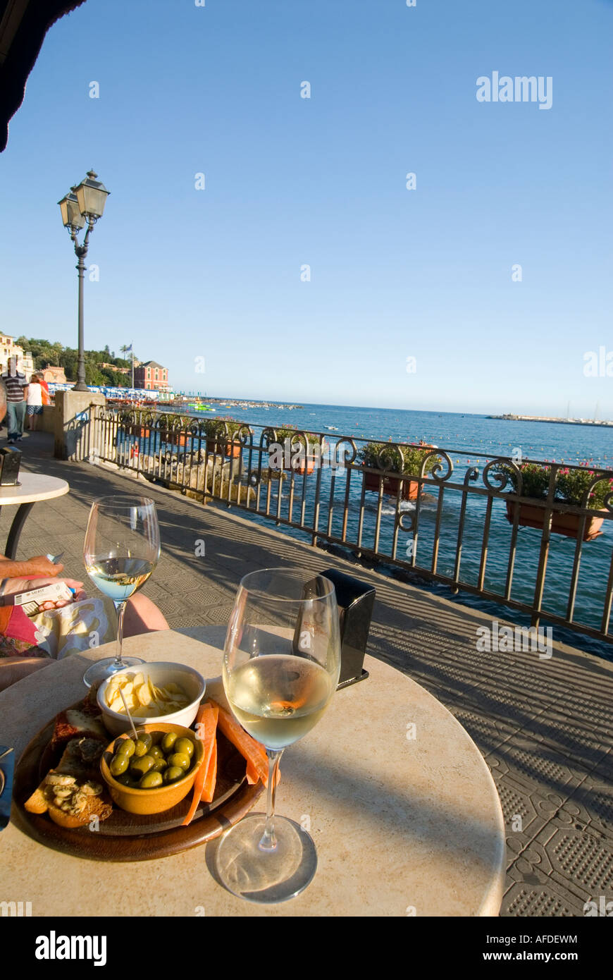 waterfront restaurant Rapallo Italy Stock Photo - Alamy