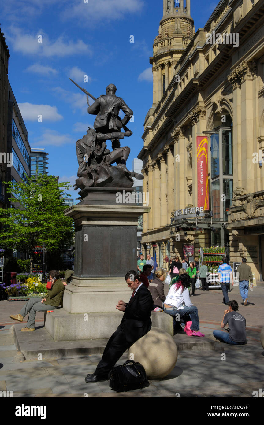 St Annes Square and the Royal Exchange Theatre Manchester Stock Photo ...