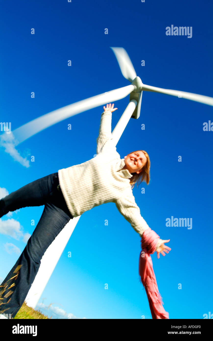 Wind turbine behind house hi-res stock photography and images - Alamy