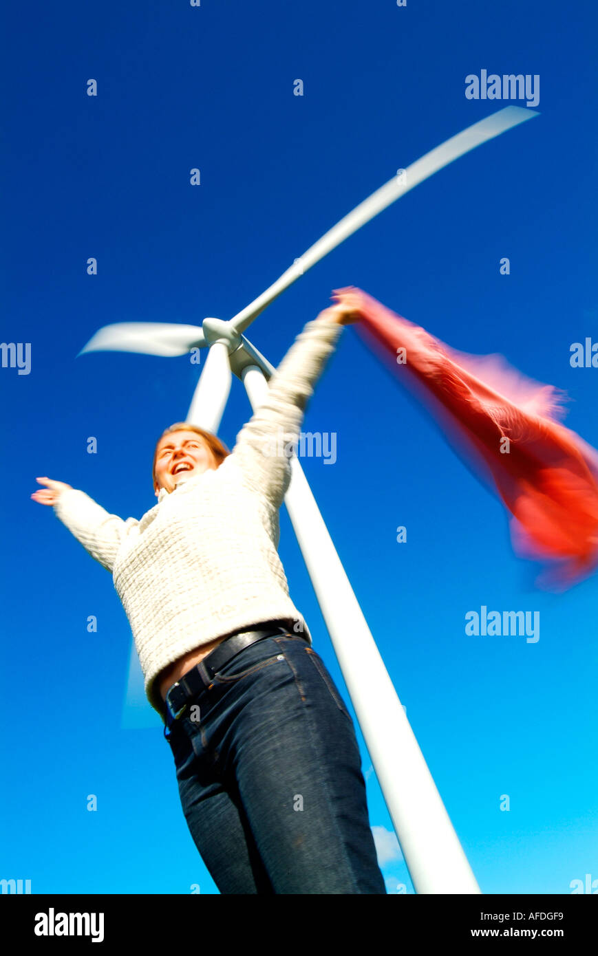 Wind turbine behind house hi-res stock photography and images - Alamy