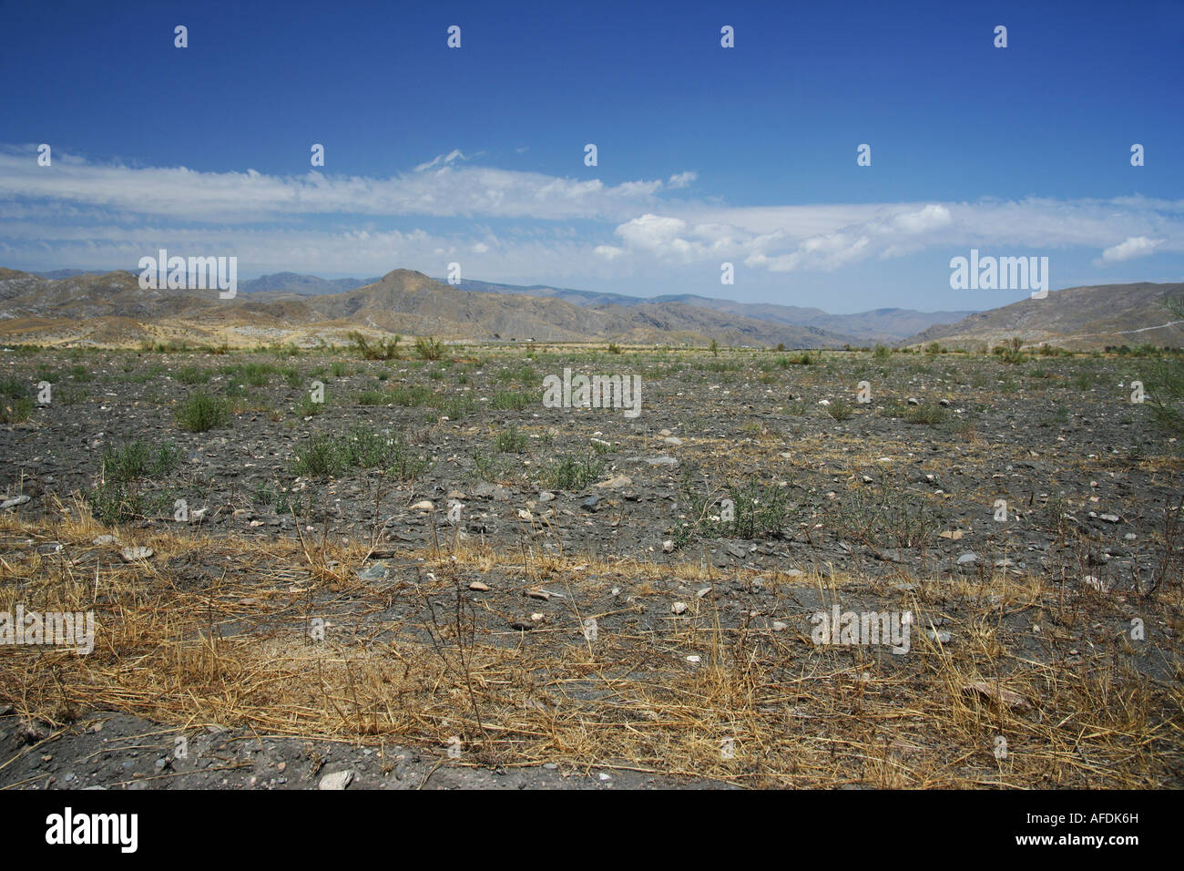 Desertification in Southern Spain. Extremely arid area in Almeria Stock ...