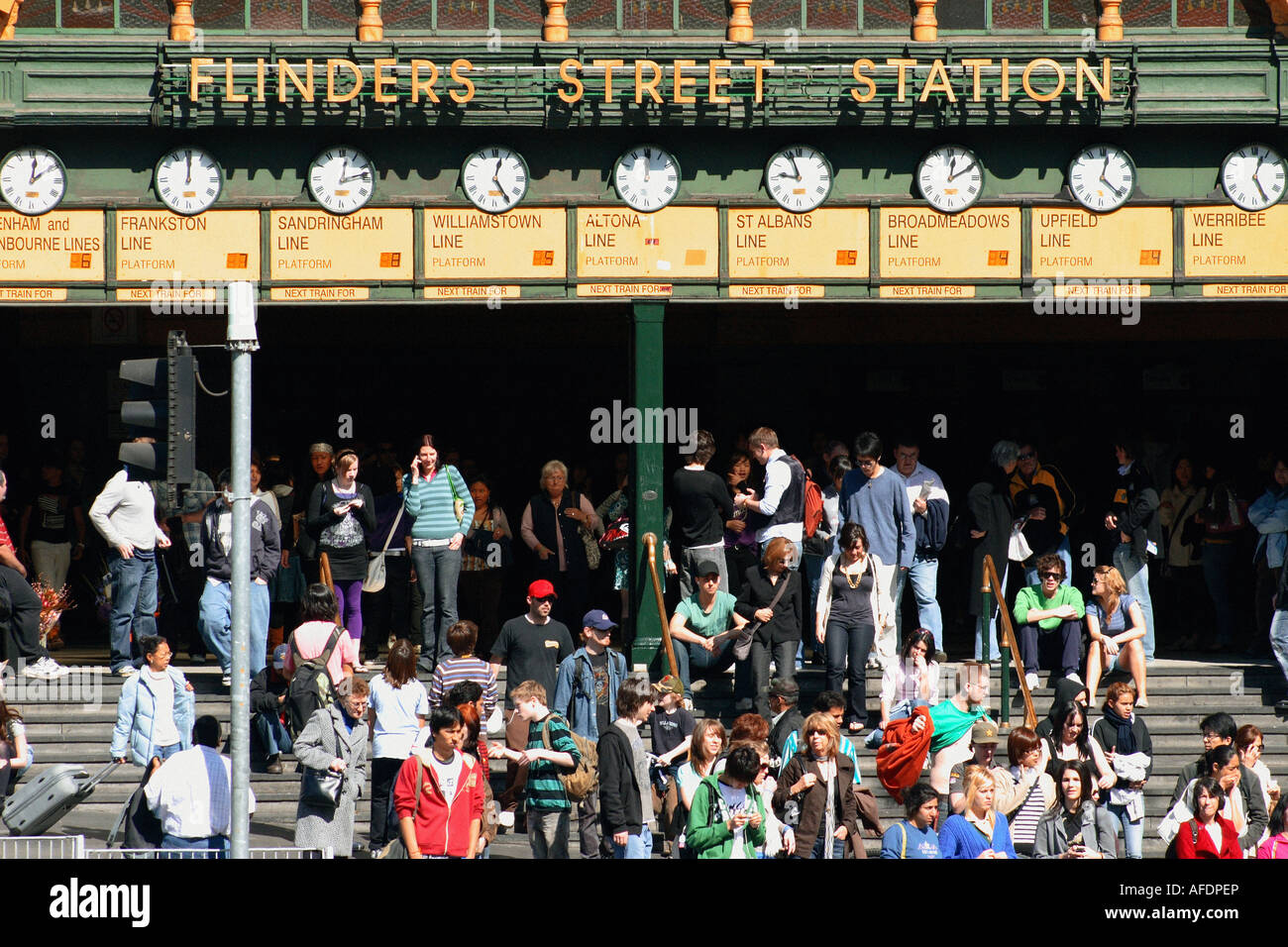 Flinders street station sign hi-res stock photography and images - Alamy