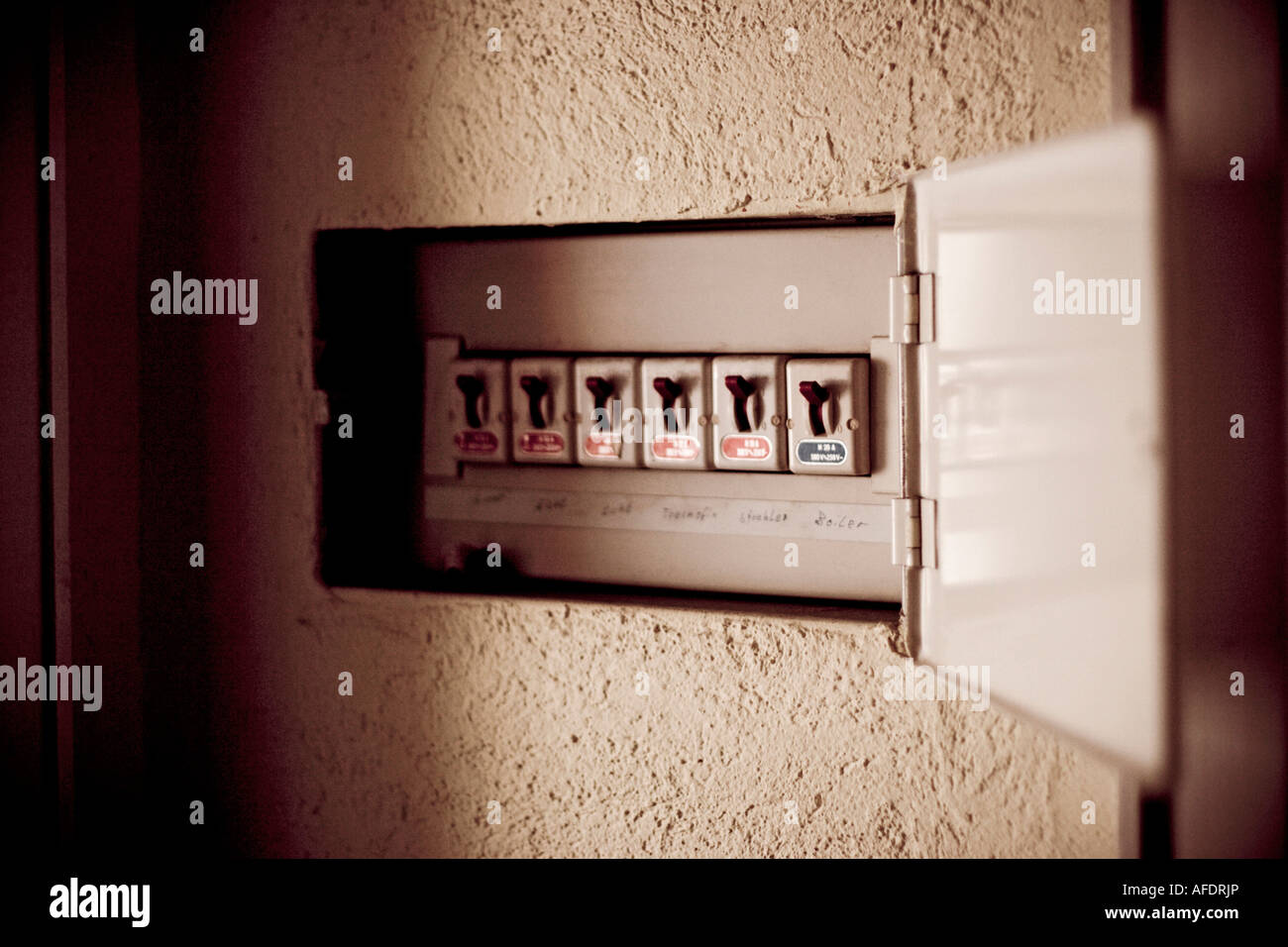 Fuse box, close-up Stock Photo - Alamy