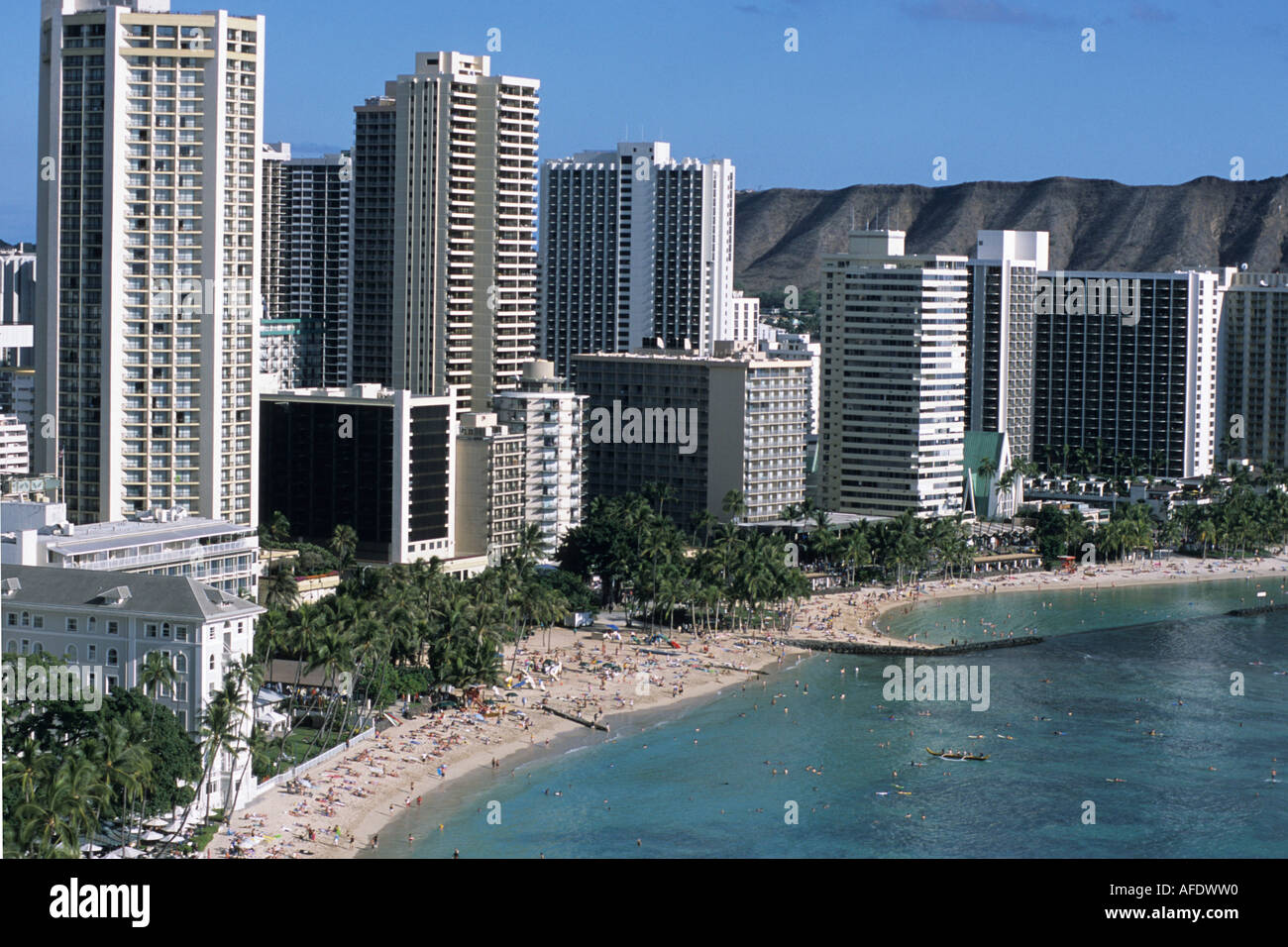 Waikiki Beach Highrises, Honolulu, Oahu, Hawaii, USA Stock Photo - Alamy