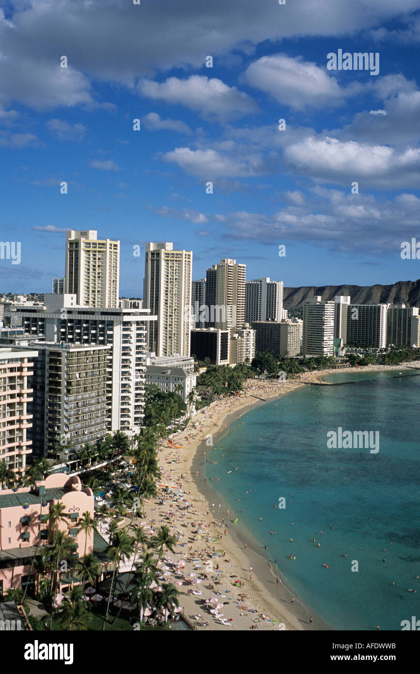 Waikiki Beach Highrises, Honolulu, Oahu, Hawaii, USA Stock Photo - Alamy