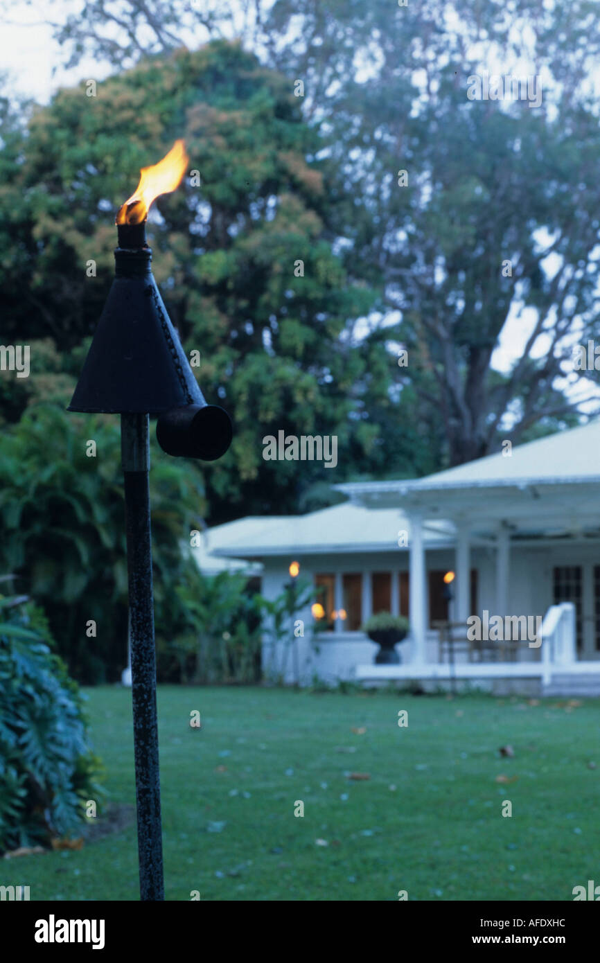 Tiki Torch, Hotel Hana-Maui, Hana, Maui, Hawaii, USA Stock Photo - Alamy