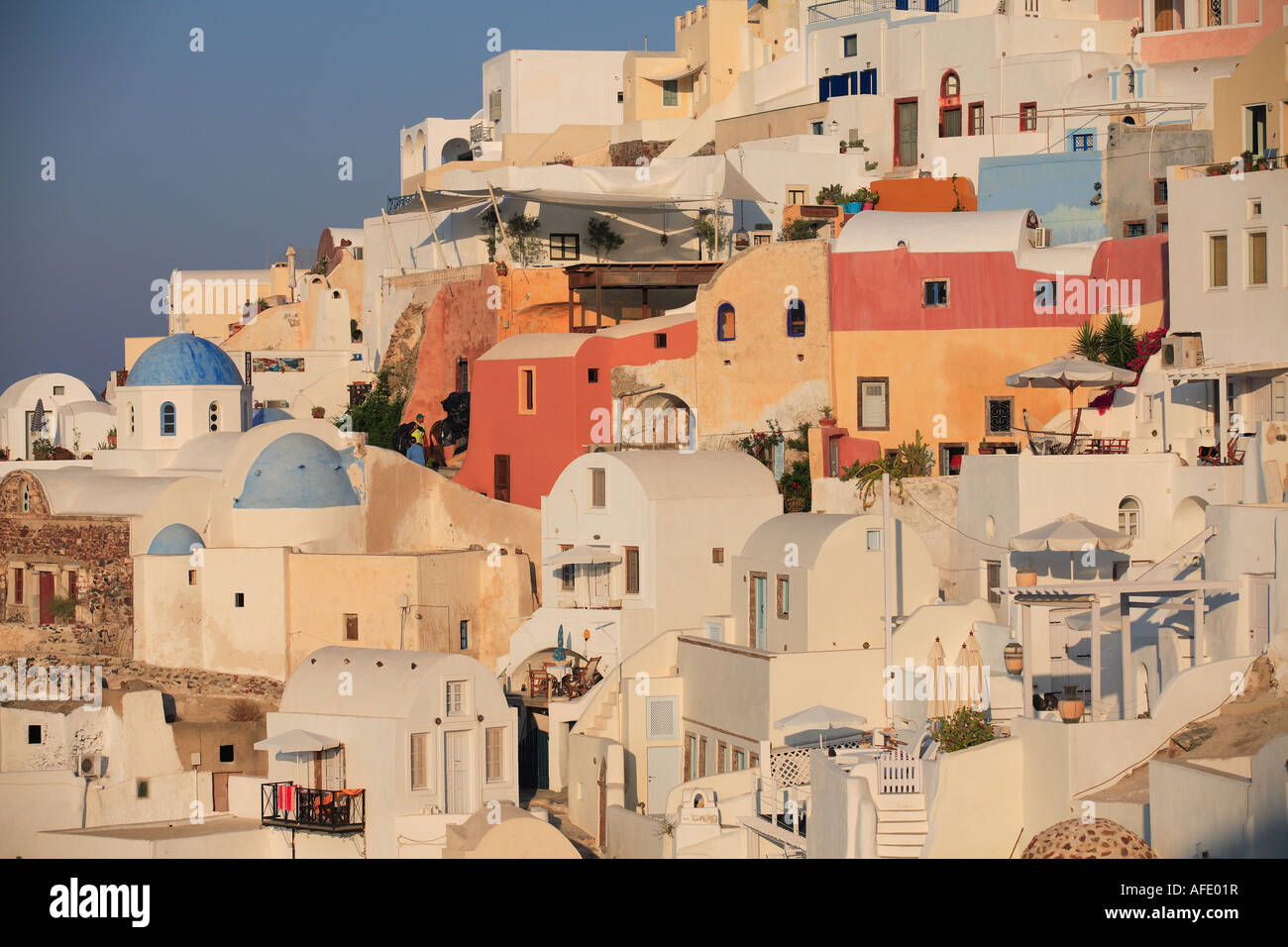 very colorful greek hillside village of oia, santorini Stock Photo - Alamy