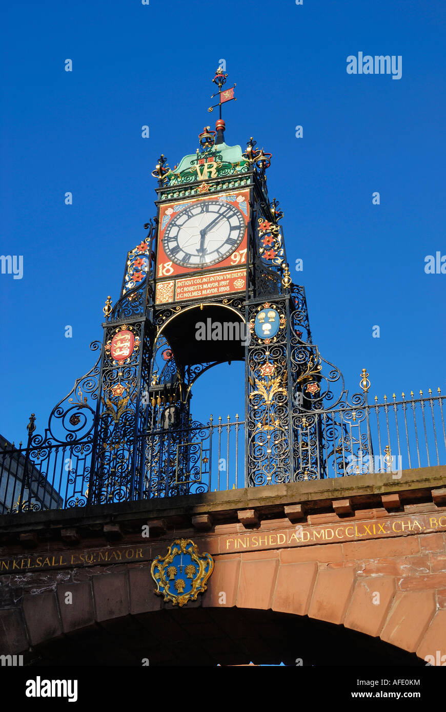 The Eastgate bridge which houses the ornate clock in the historic ...