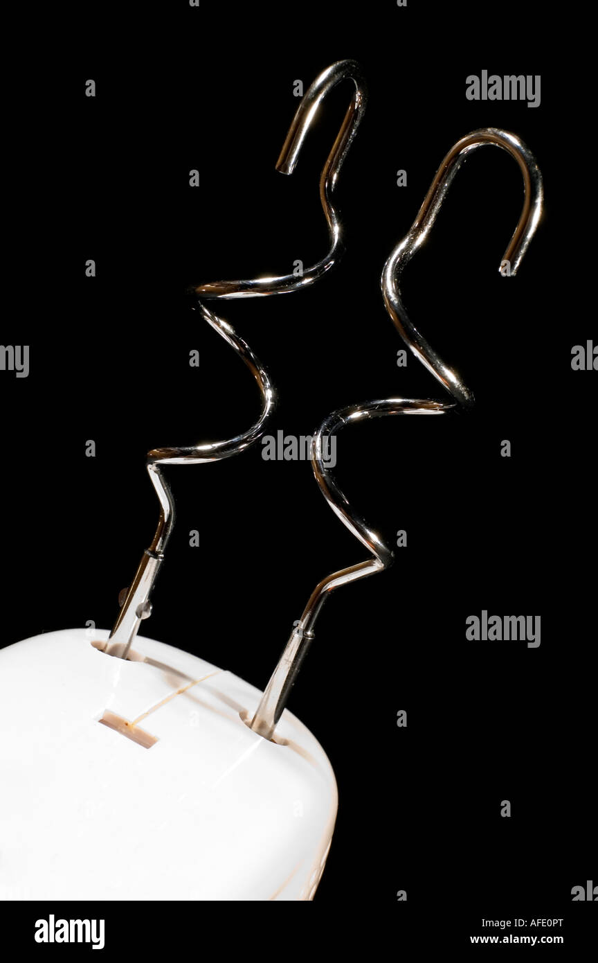 series object on black kitchen utensil electric mixer Stock Photo - Alamy