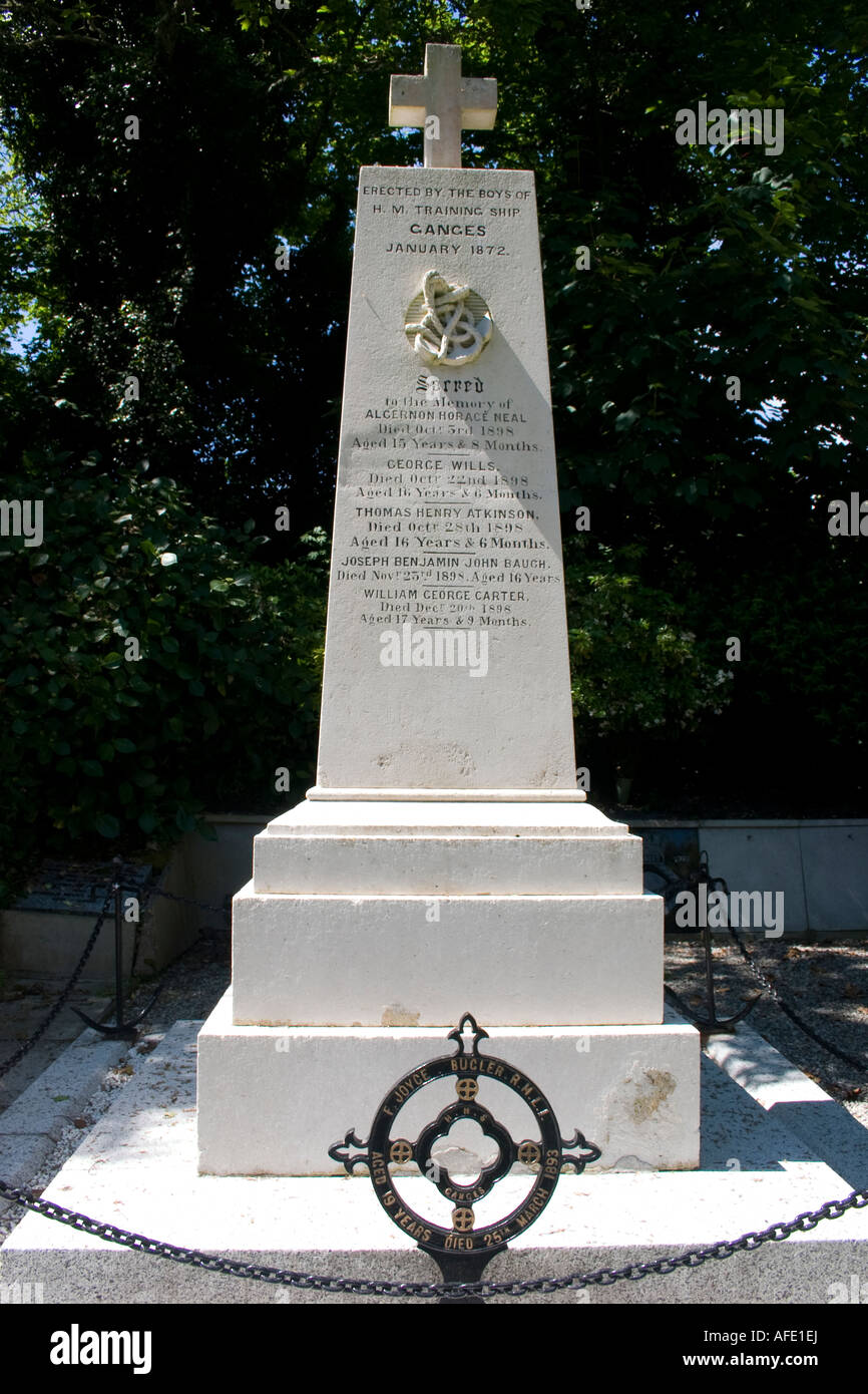Memorial to the boys of HMS Ganges at Mylor parish church of St Melanus ...
