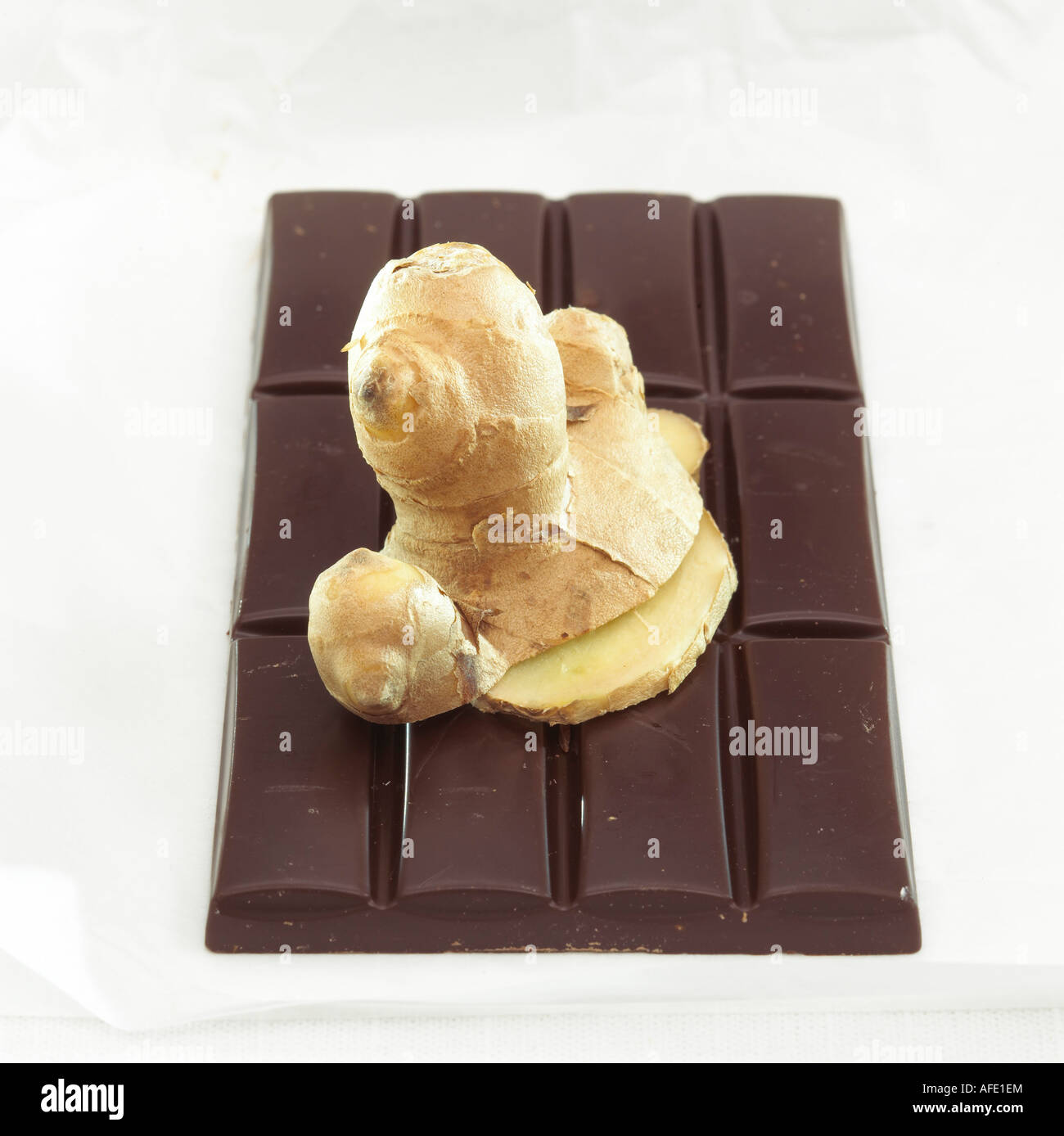 Chocolate with ginger flavour,Close up Stock Photo - Alamy