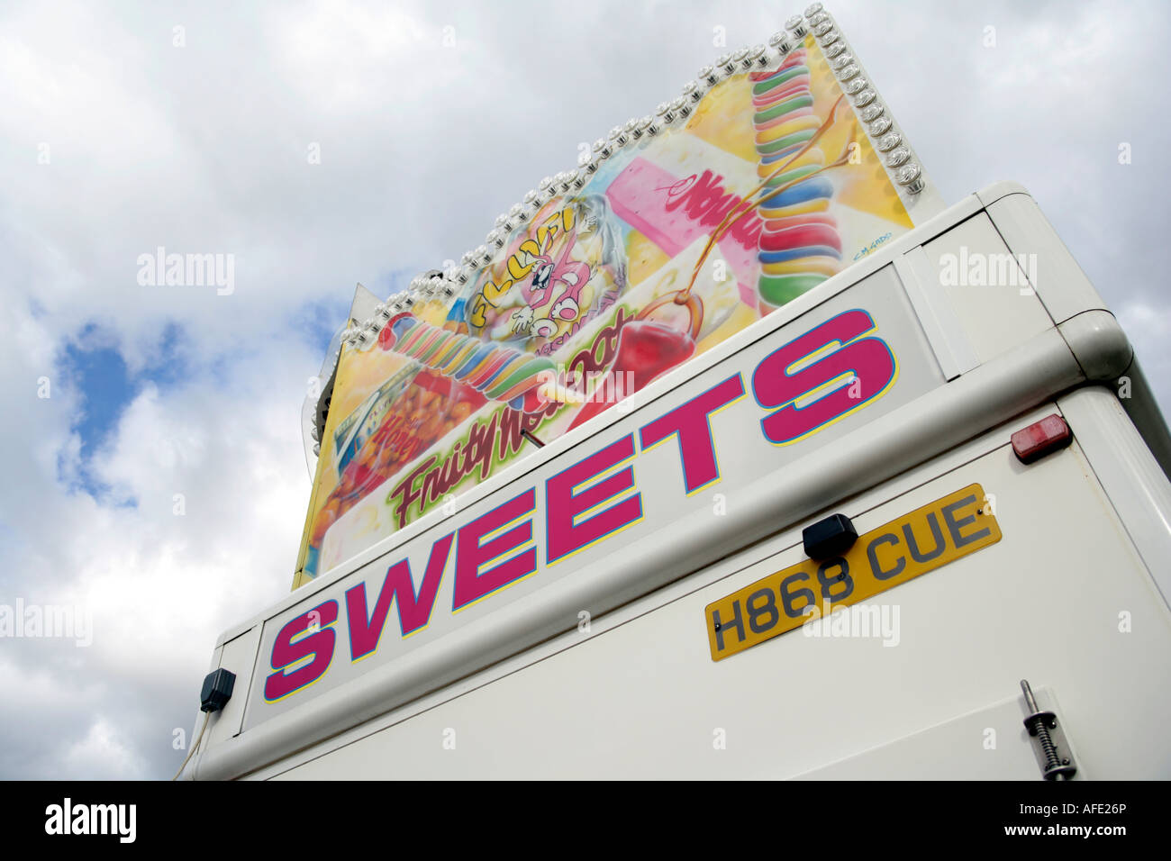 Sign on a van selling sweets, England, UK Stock Photo - Alamy