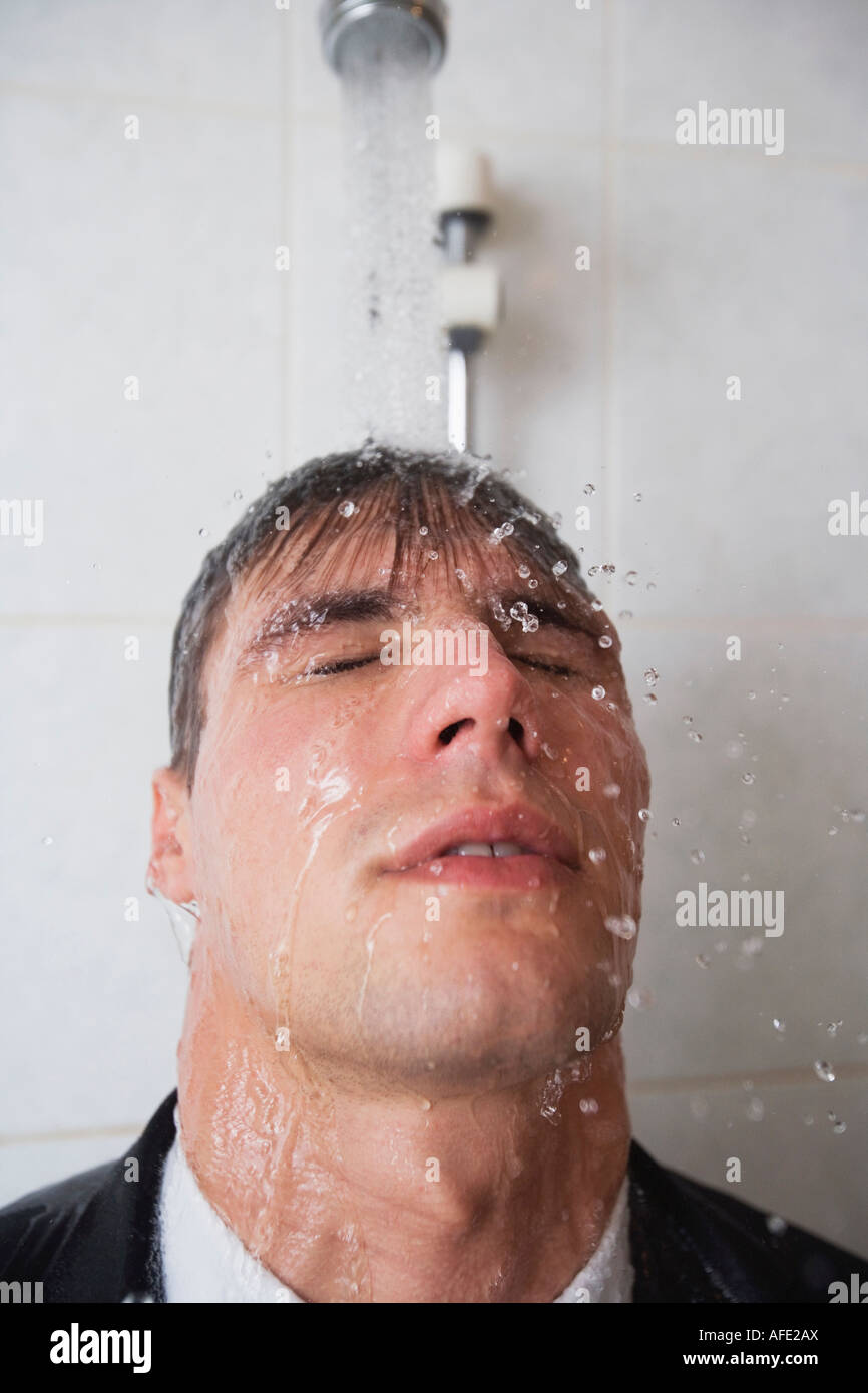 Man showering cold hi-res stock photography and images - Alamy