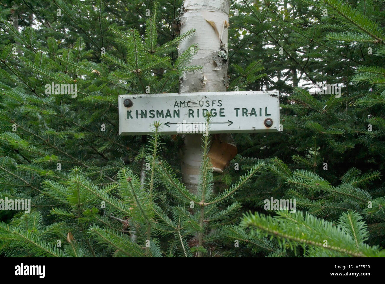 Appalachian Trail Kinsman Ridge Trail sign in White Mountains New ...