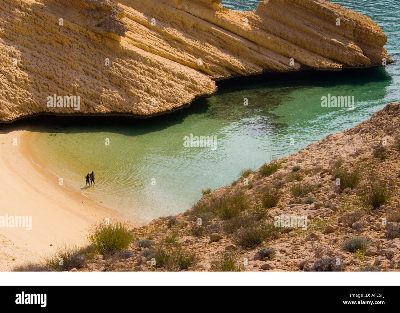 Oman Coastline secluded beach for two Stock Photo - Alamy