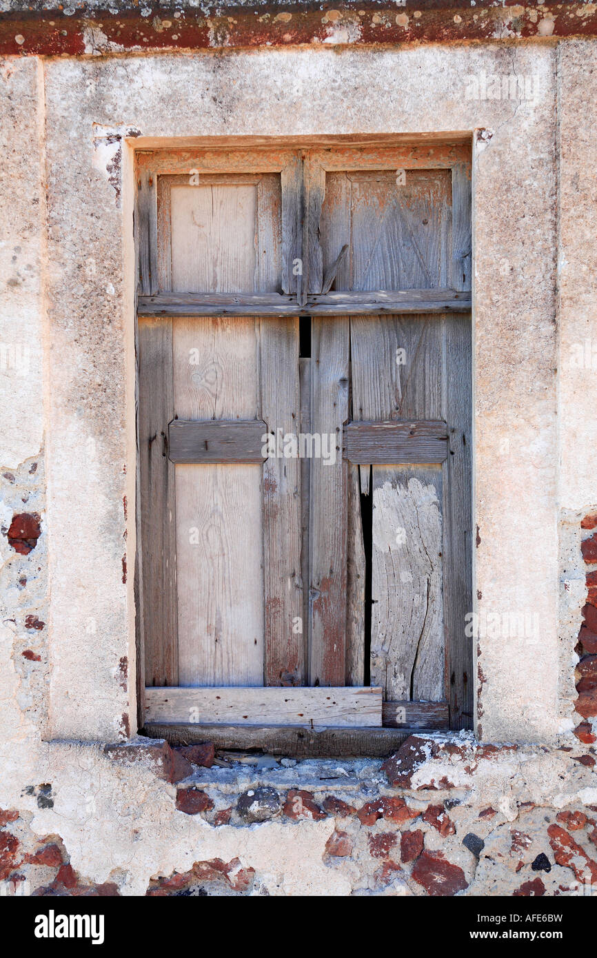 broken and boarded window in derelict building Stock Photo - Alamy