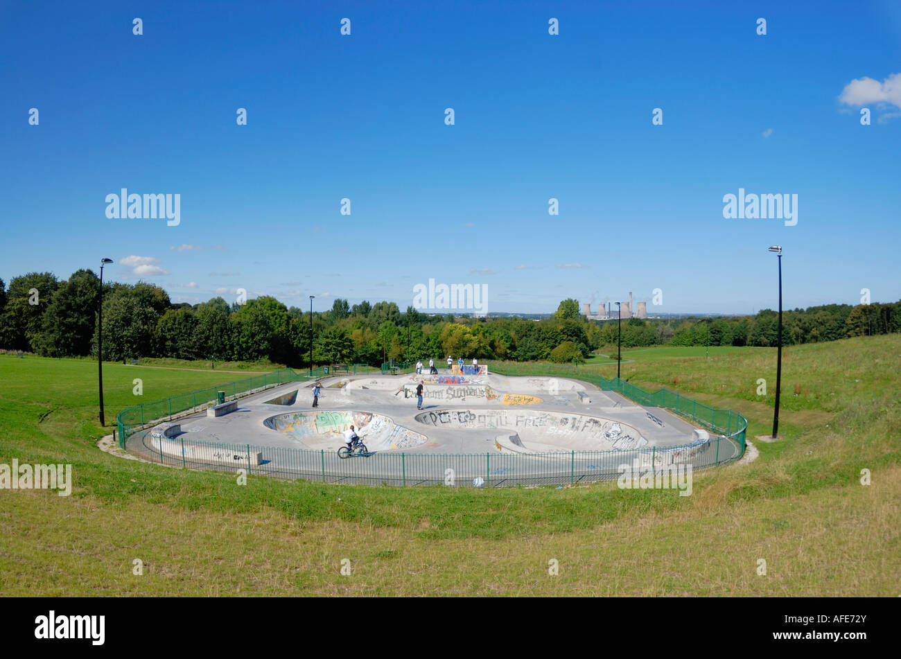 BMX skateboard and skating area in Phoenix Park in Runcorn Cheshire UK ...