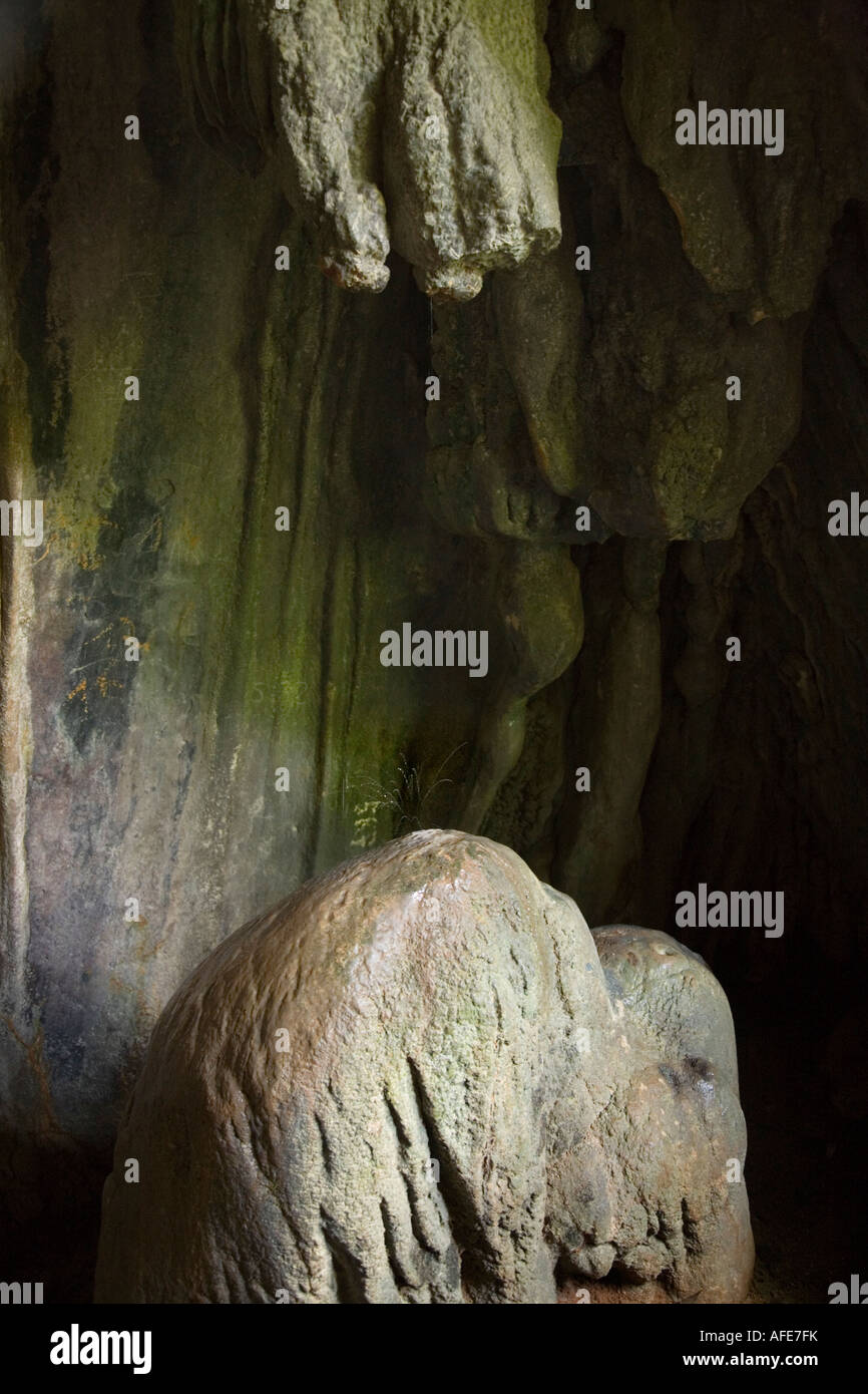 Water drip / splash stalagtight (stalagtite) to stalagmight (stalagmite ...