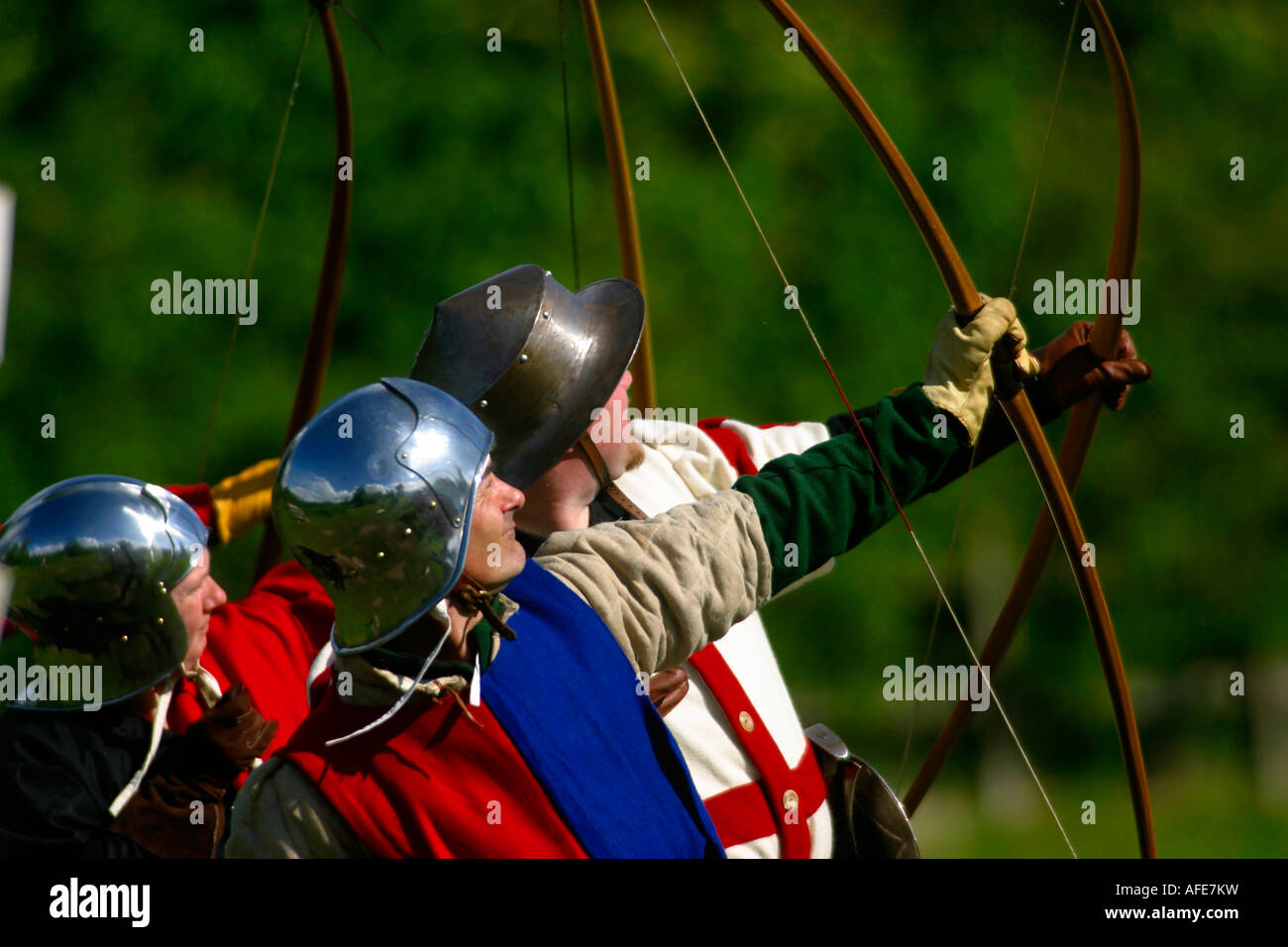 archers volley fire - Rufford Abbey Country Park living history weekend ...