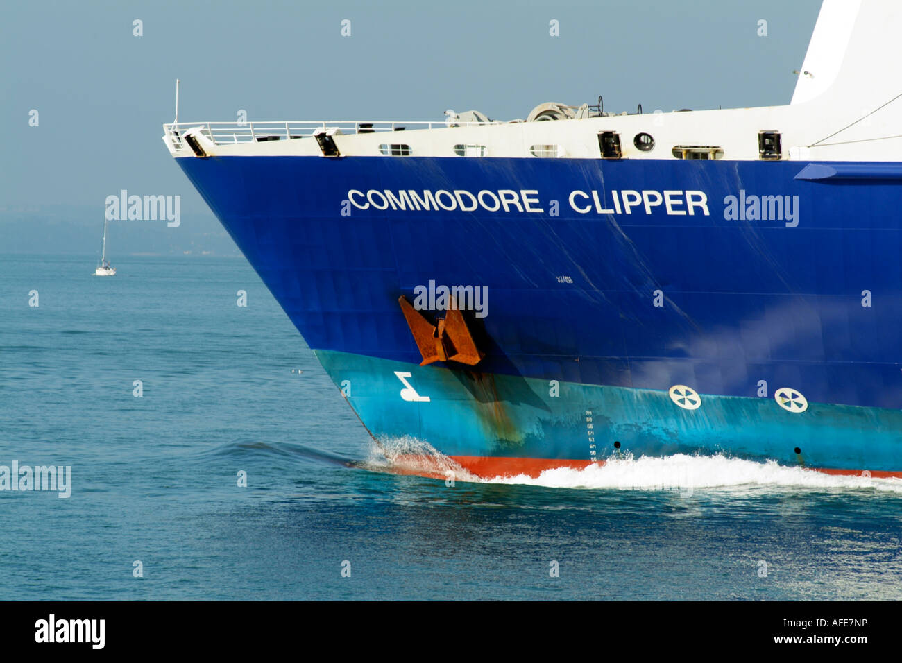Commodore Clipper a roro ship Ferries Cross Channel ferry departing Portsmouth England UK Stock ...