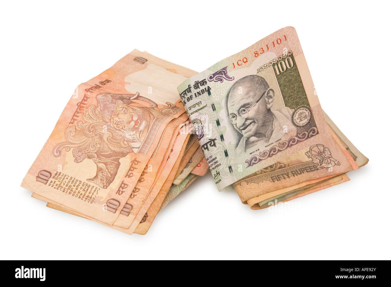 Indian rupees isolated on a white background Stock Photo - Alamy