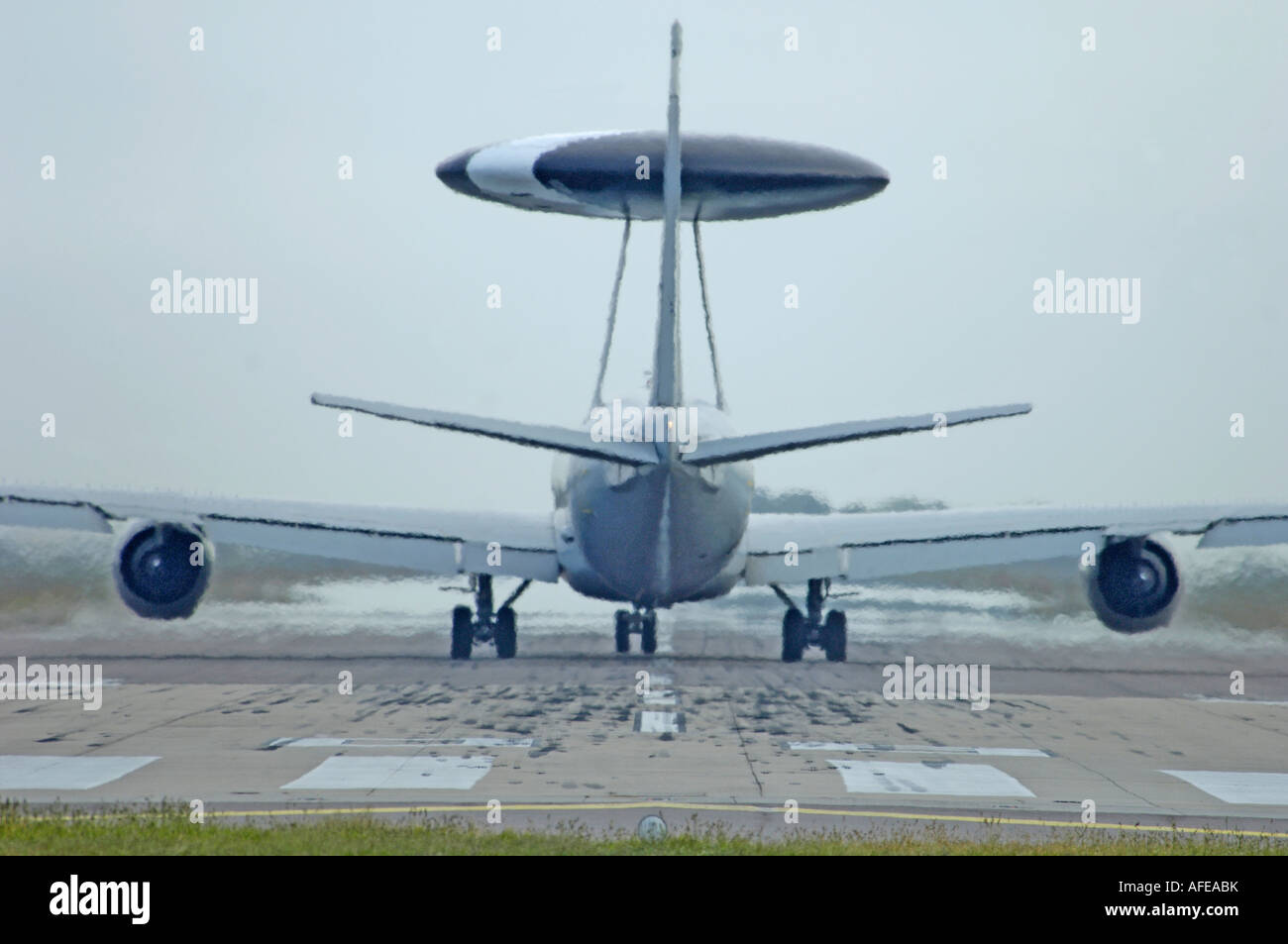 Royal Air Force Boeing E-3D AEW1 Sentry Preparing for take off Stock ...