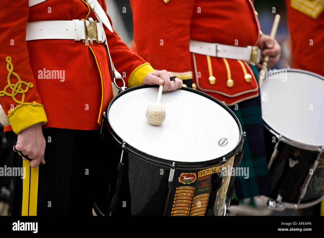 Royal Scots Dragoon Guards drummers. City of Edinburgh, Scotland Stock ...