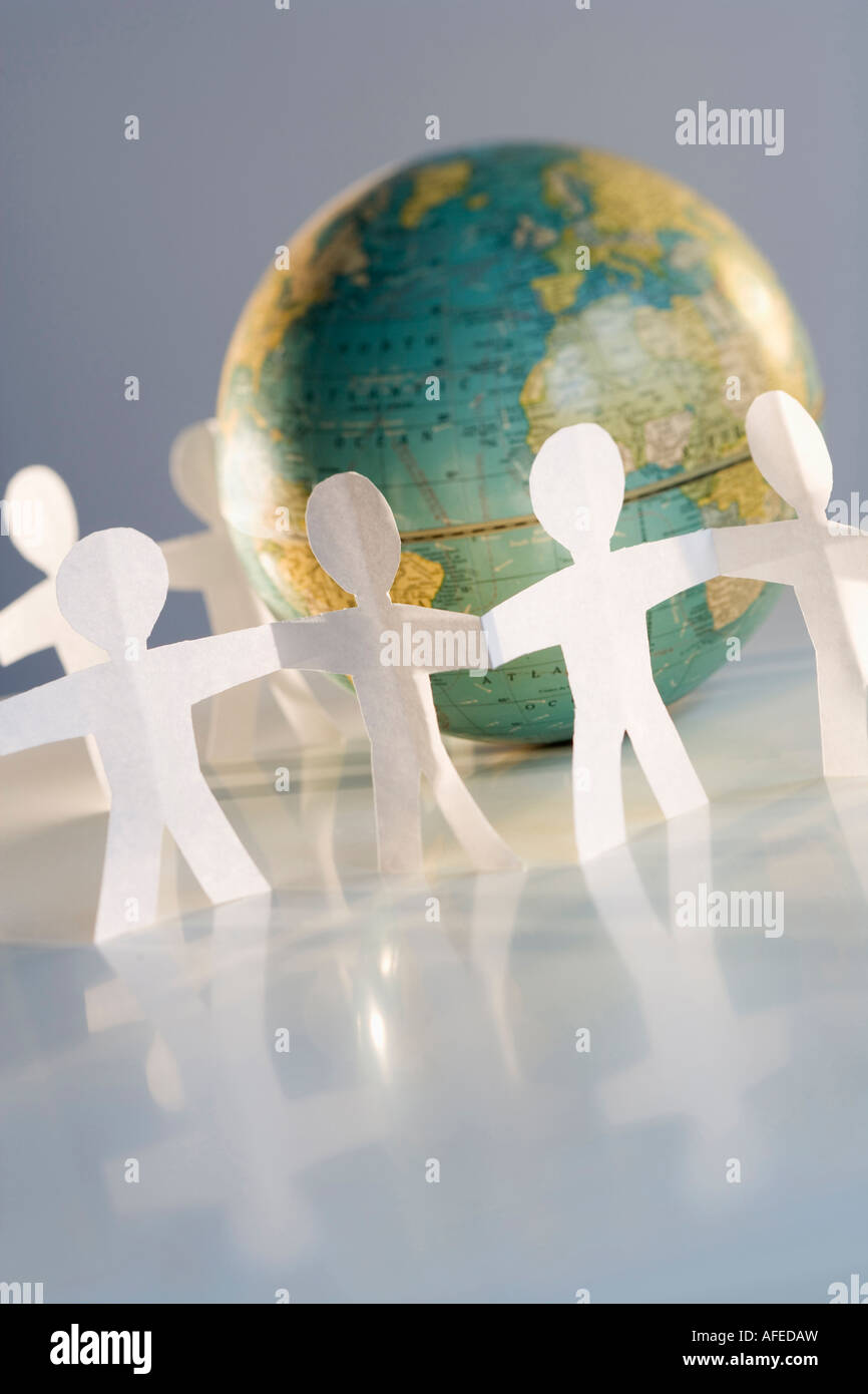 Teamwork and cooperation with group of people around the world Stock ...