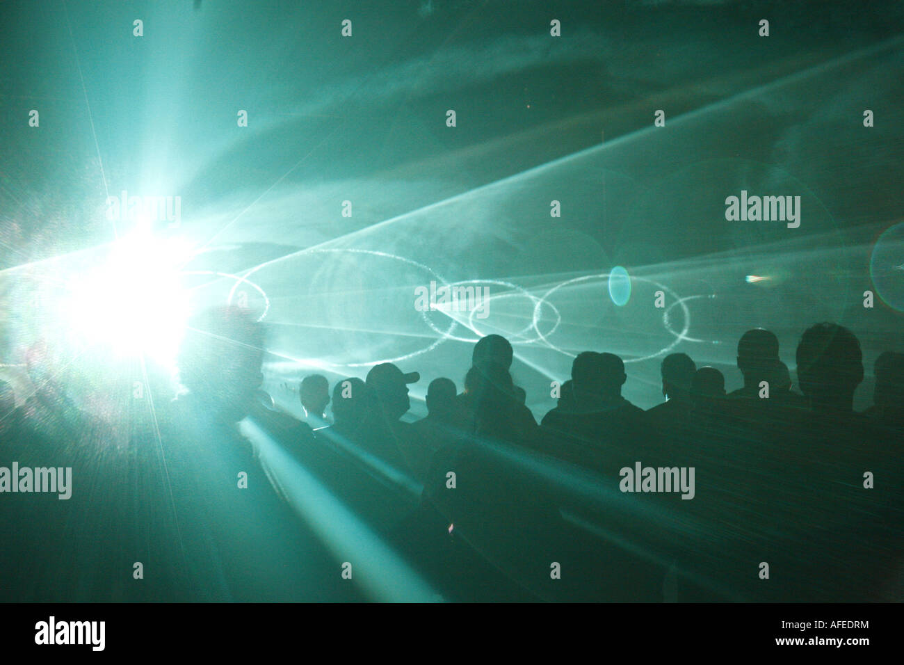 People on the laser light show Stock Photo - Alamy
