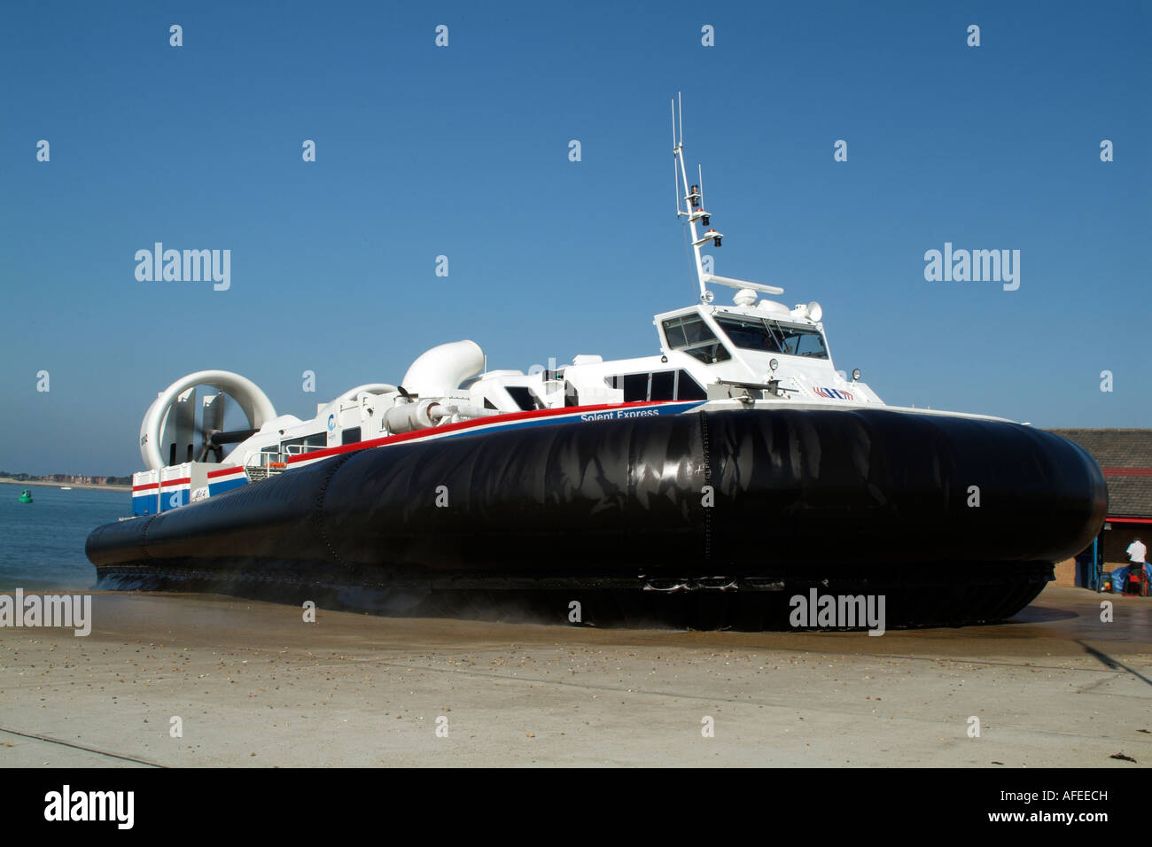 Solent Express BHT 130 Type Hovercraft on the apron at Southsea in ...