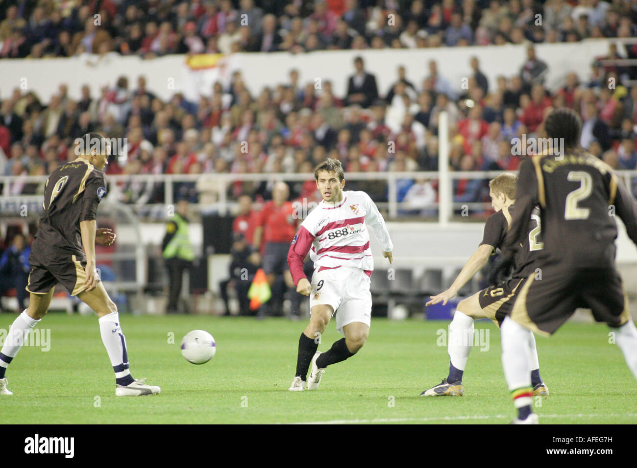 Kerzhakov surrounded by opponent players Stock Photo - Alamy