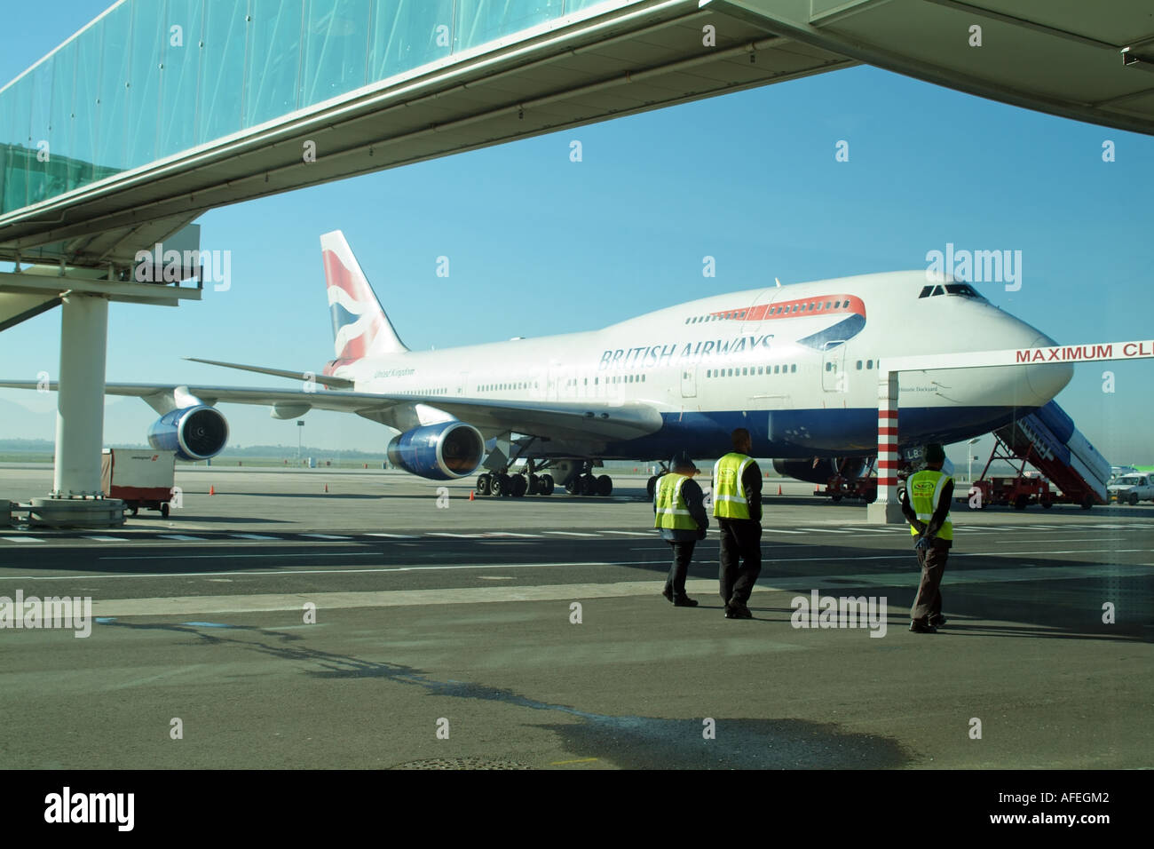 Cape Town International Airport western cape South Africa RSA. BA 747 ...