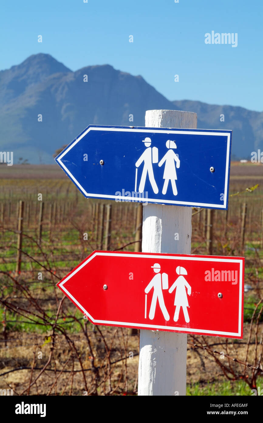 Walking and hiking directional signs. Helderberg Mountain area western ...