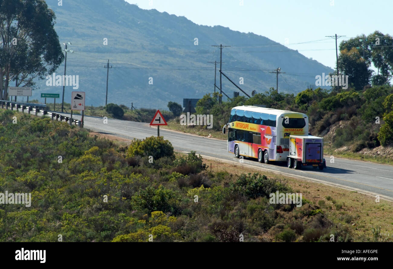 Capeliner double decker bus with luggage trailer. Western cape South ...