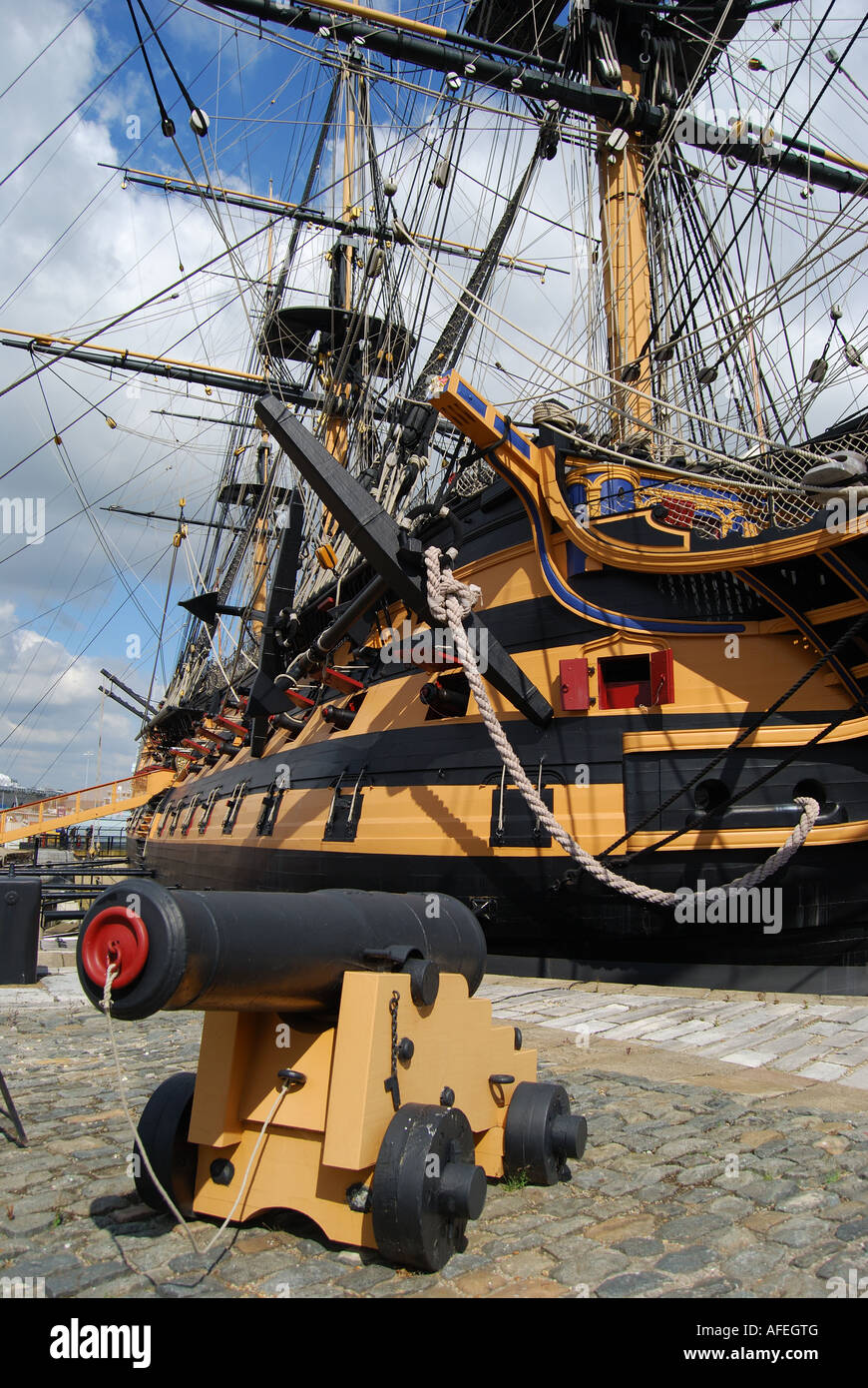 Cannon Turrets, Nelson's famous flagship, HMS Victory, Historic ...