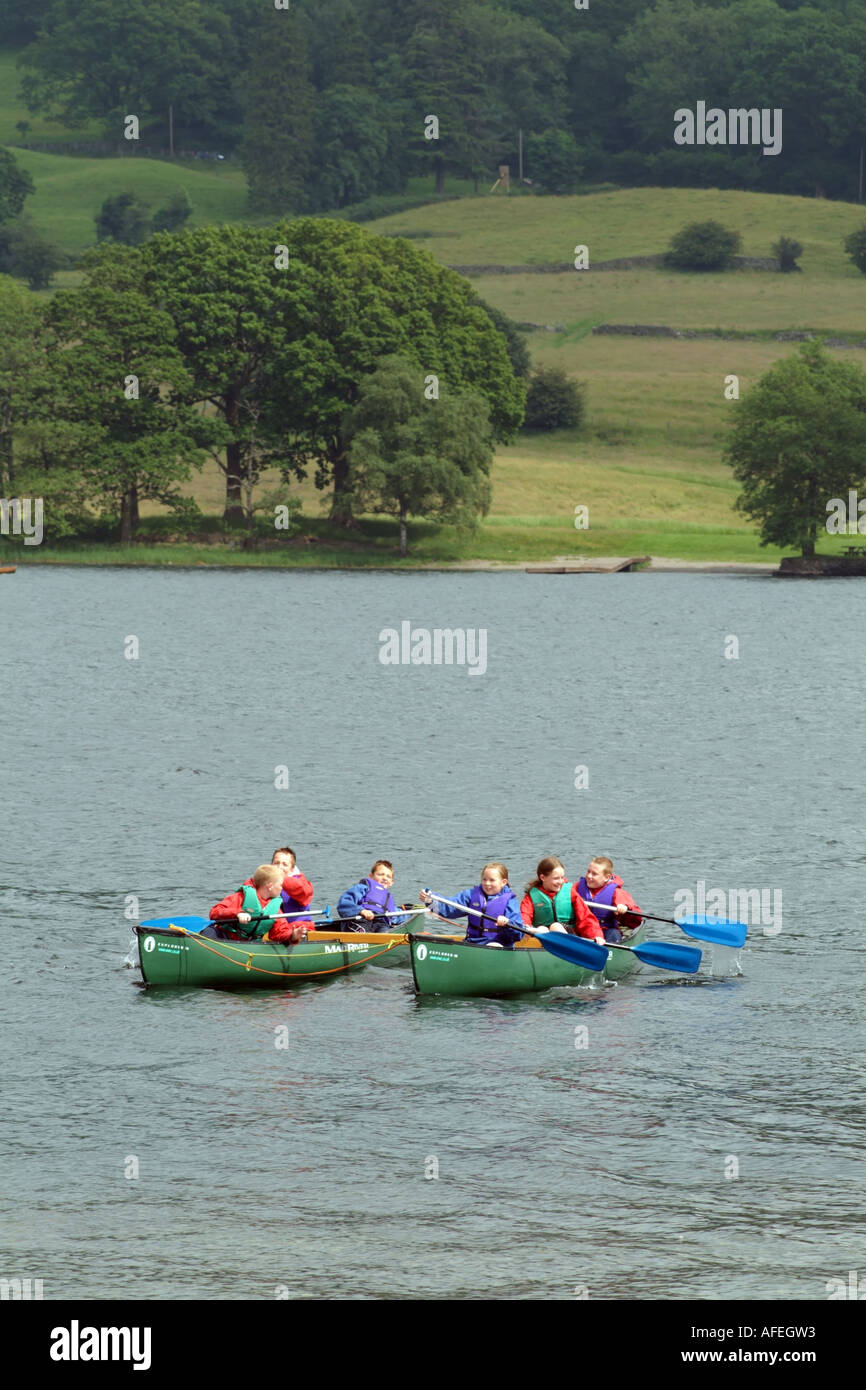Coniston Water in The Lake District northern England UK. Childrens ...