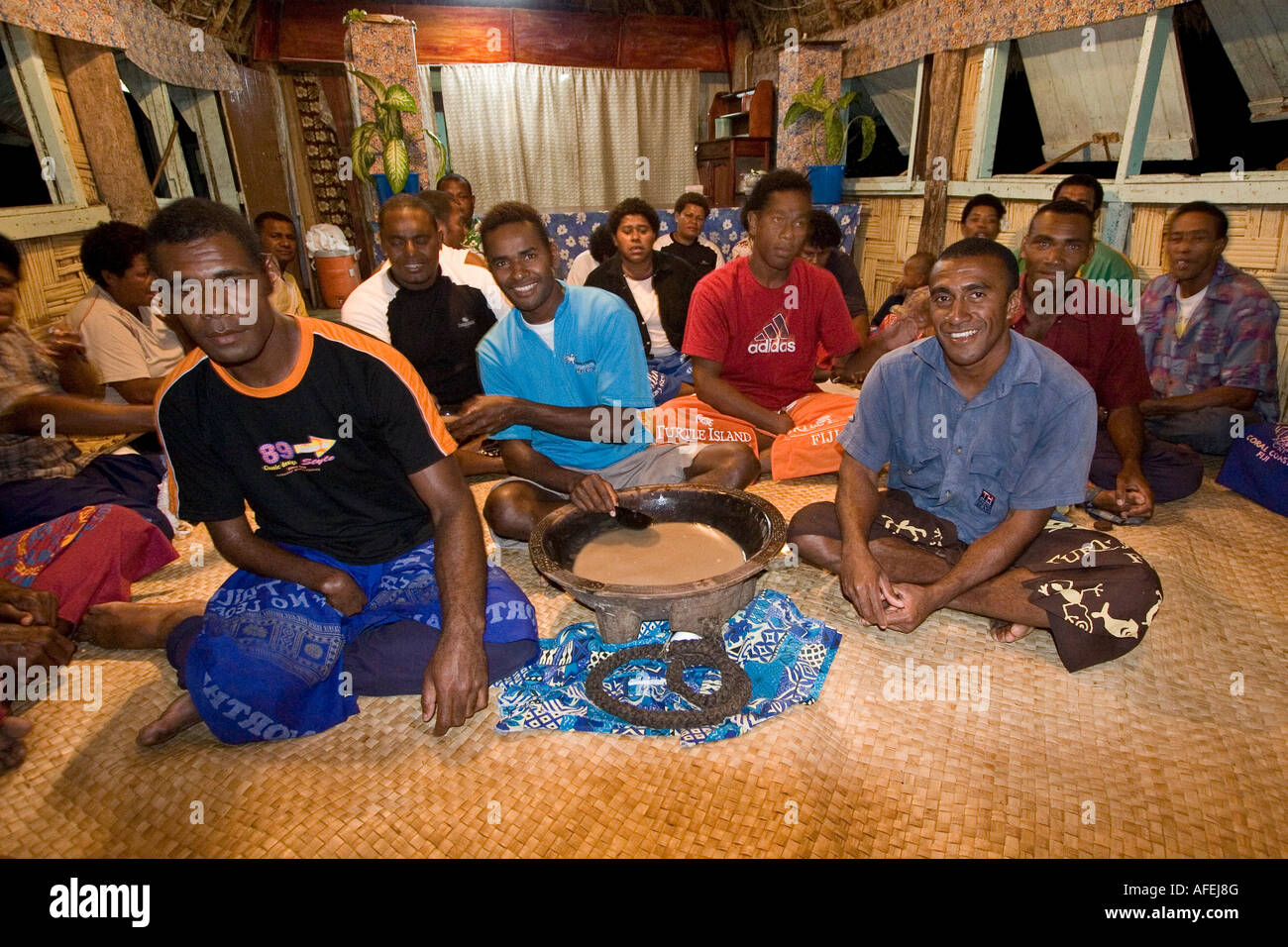A traditional Kava Ceremony on the Island of Wayalailai Fiji Stock ...