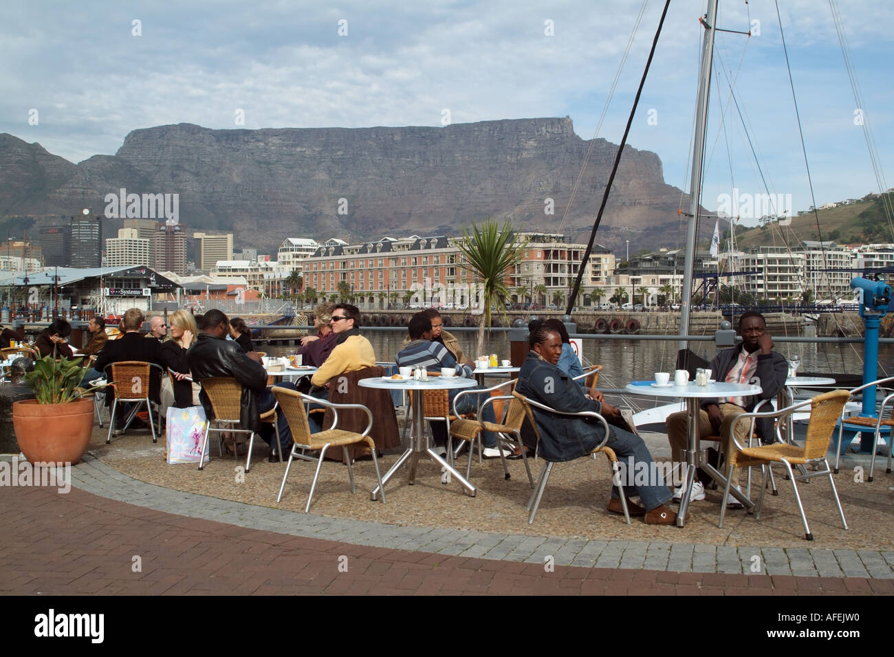 Cape Town South Africa RSA. Dining on the quay Victoria and Alfred ...