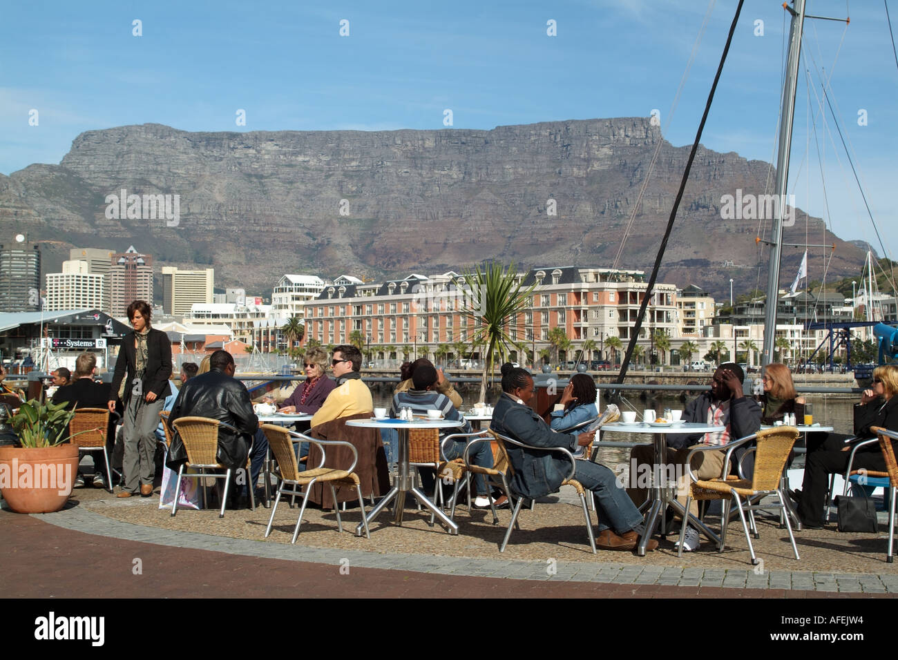 Cape Town South Africa RSA. Dining on the quay Victoria and Alfred ...