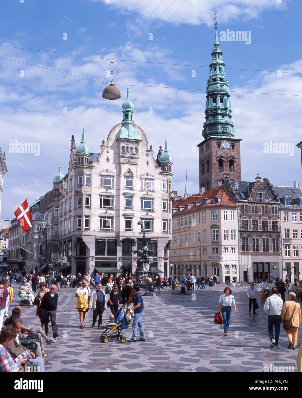 Stroget Street, Copenhagen (Kobenhavn), Kingdom of Denmark Stock Photo ...