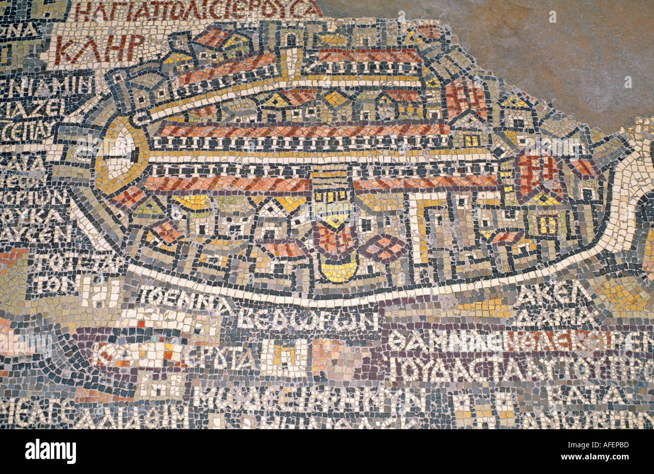 Ancient Map of Jerusalem Madaba Jordan Stock Photo - Alamy